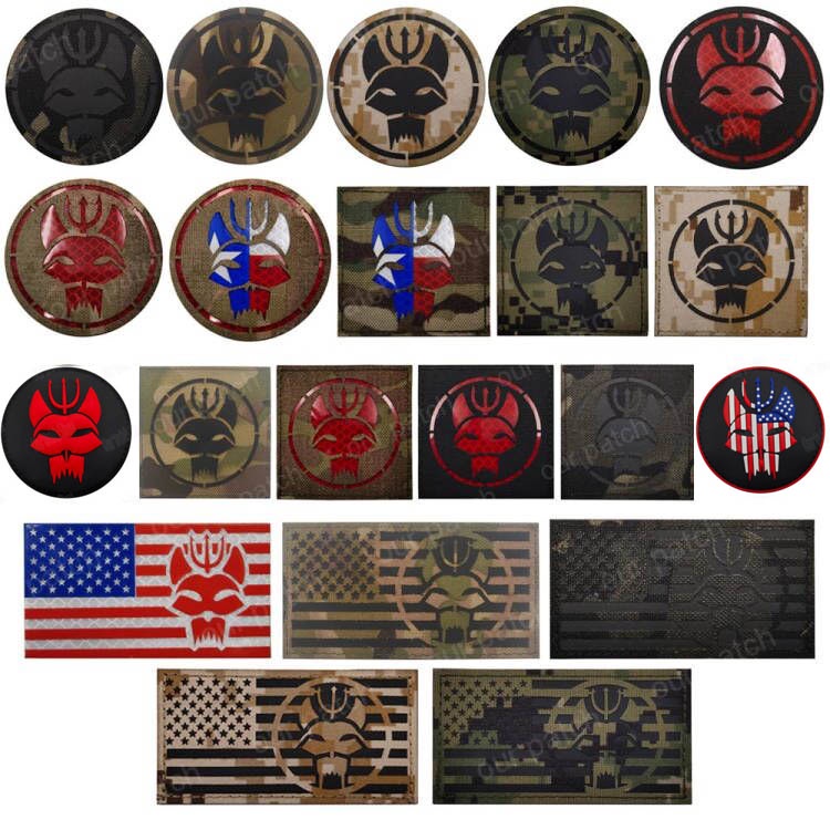 American US Flags Seal Team IR Infrared Reflective Flag Patches Navy ...
