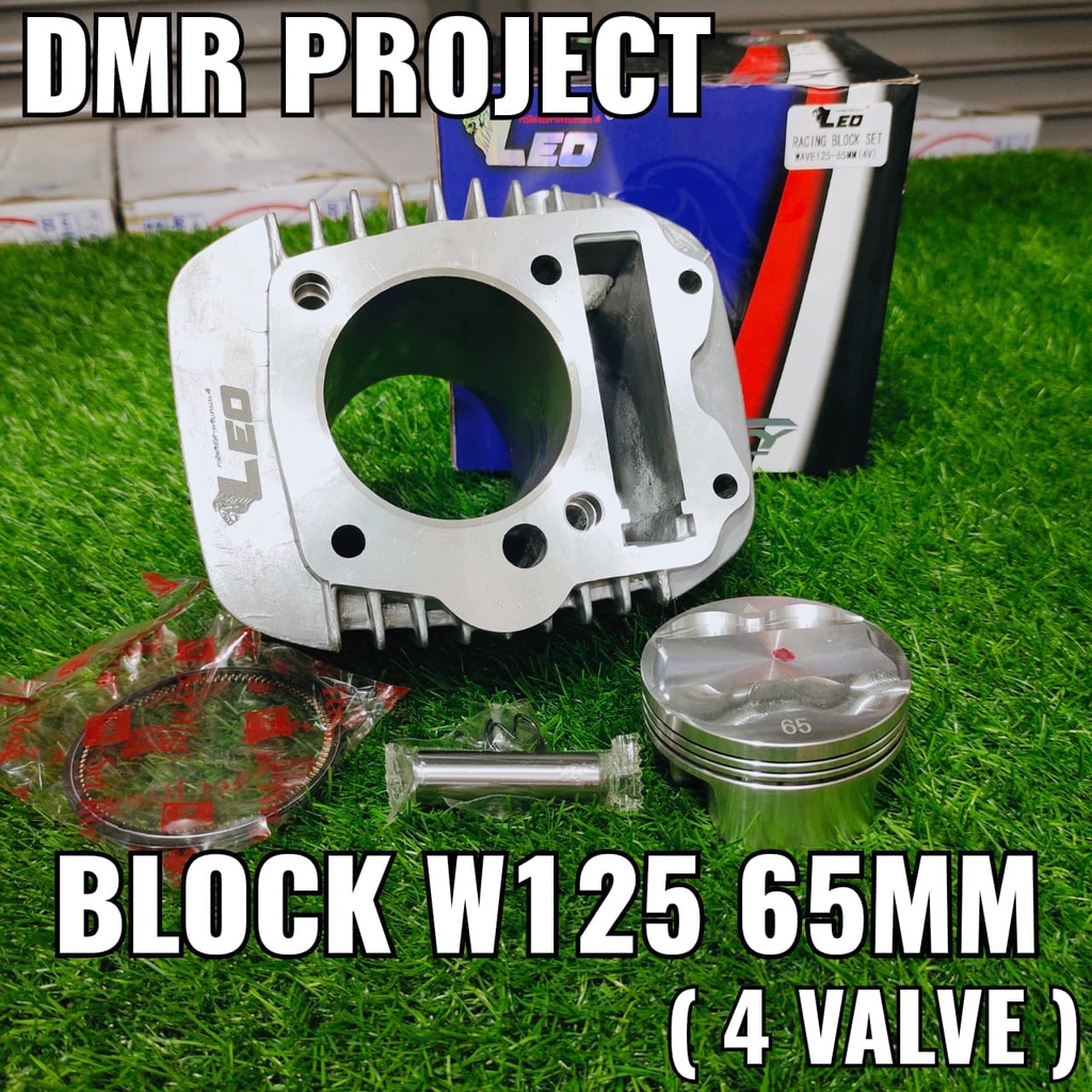 W125 65MM ( 4 VALVE ) LEO RACING BLOCK 65MM WAVE 125 4 VALVE HEAD FULL ...