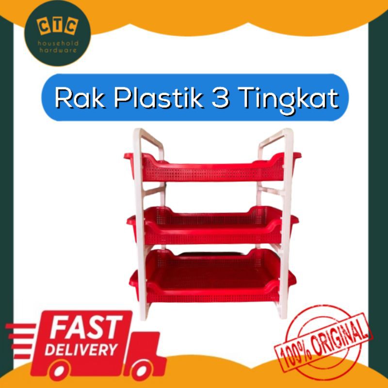 3 Tingkat Rak Plastik / Rak Bawang /Rak Dapur / 3 Tier Plastic Shelf ...