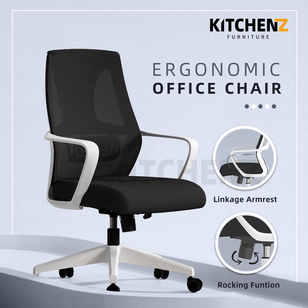 (1 Years Warranty) Kitchen Z Mesh Office Chair with Ergonomic Design ...