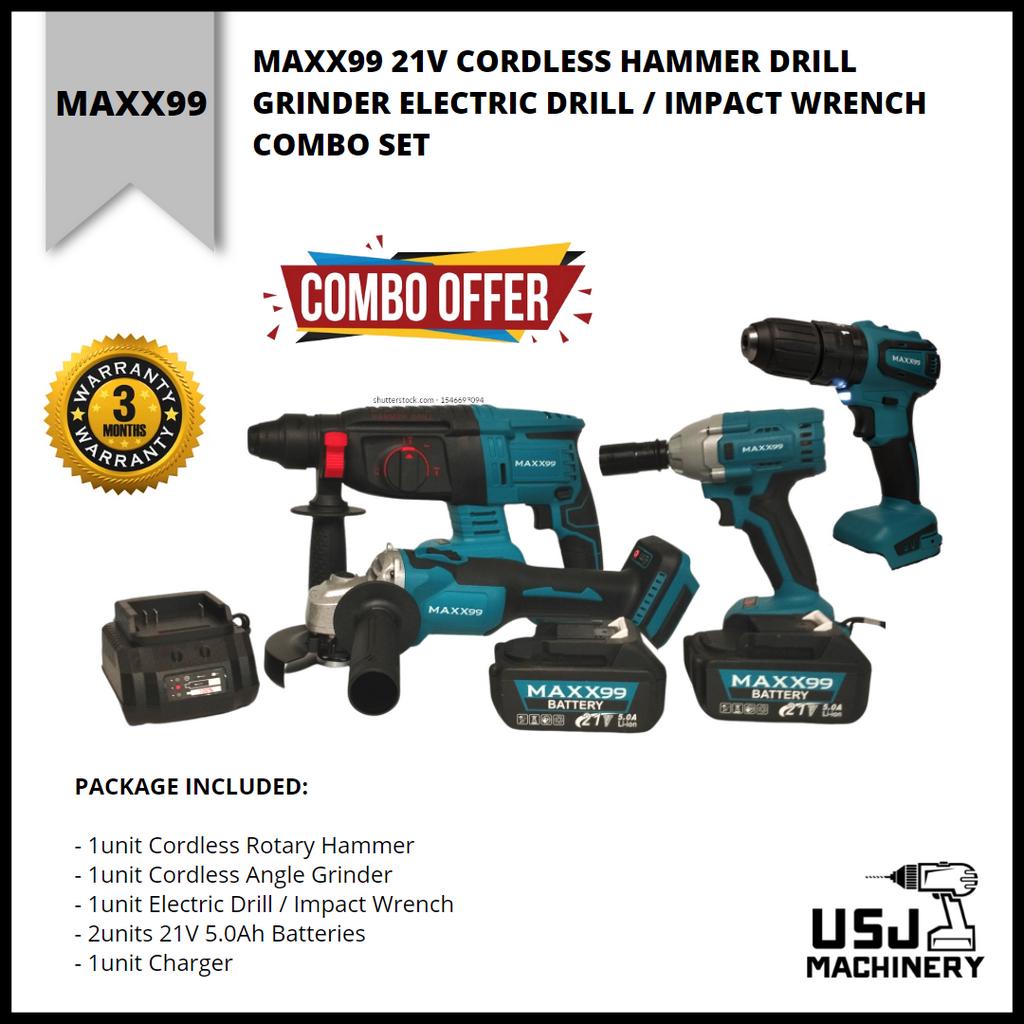 MEG PRO 21V Cordless Hammer Drill Grinder Electric Drill / Impact ...