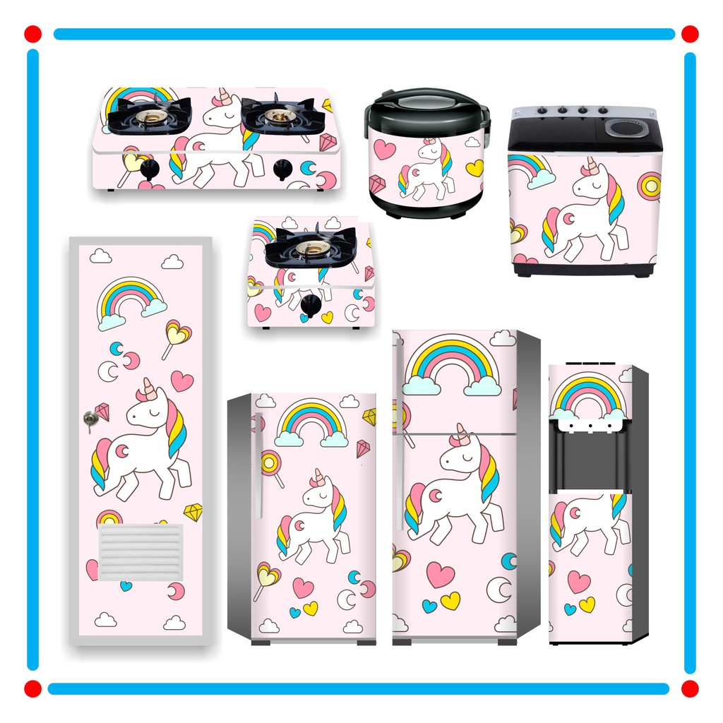 MESIN Sticker Package Decoration UNICORN MOTIF Fridge Stove STICKER ...