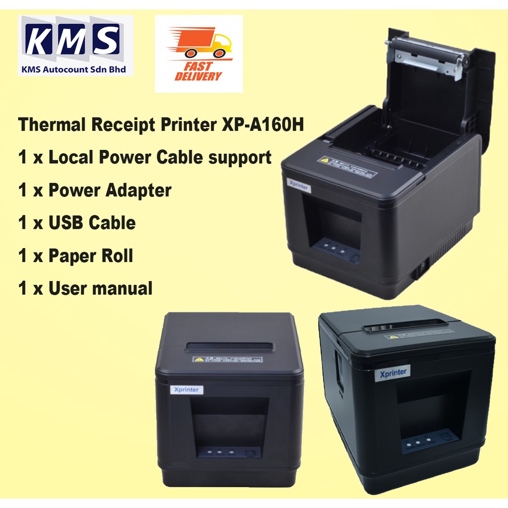 XPrinter XP-A160H POS 80mm Thermal Receipt Printer Free Resit Paper ...