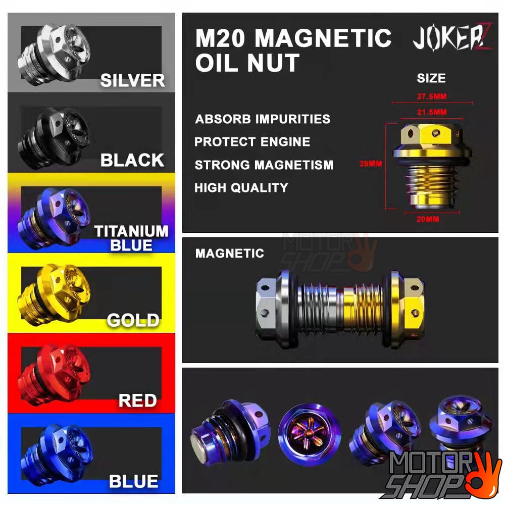 JOKERZ UNIVERSAL MAGNETIC BYPASS PLUG OIL LEVEL CAP OIL GAUGE CAP DRAIN ...