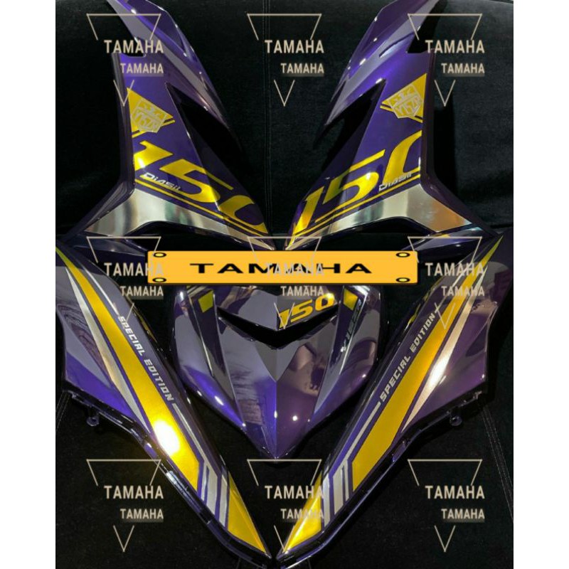 YAMAHA Y15 Y15zr V1 V2 purple Silver gold chrome overlap 3D (Special edition)Cover set Free ...