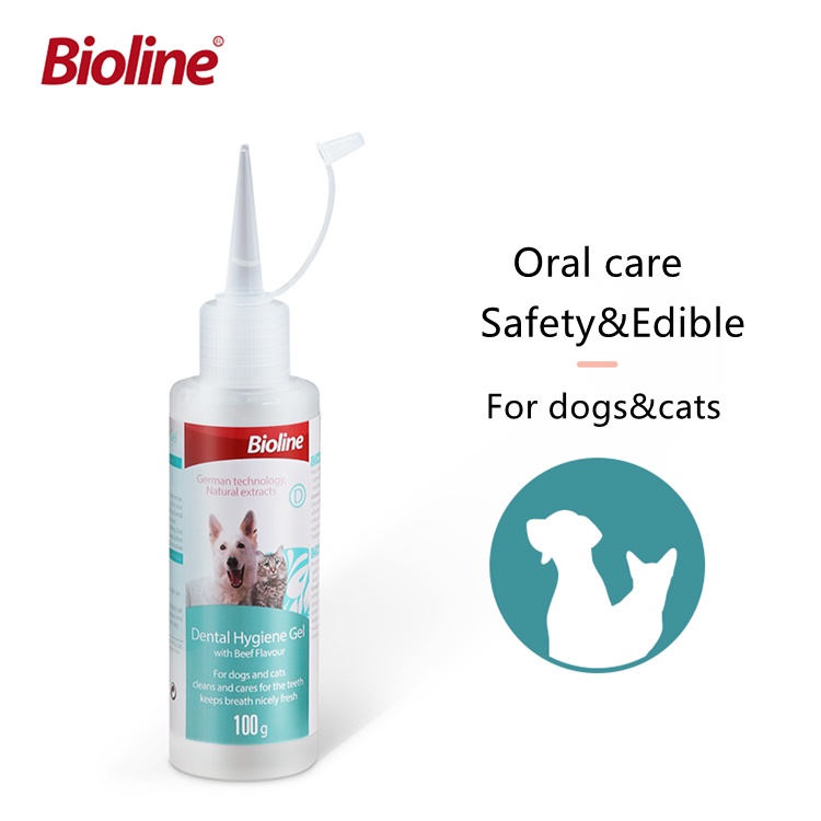 Bioline Dental Hygiene Gel 100g with Beef Flavour for Cat and Dog ...