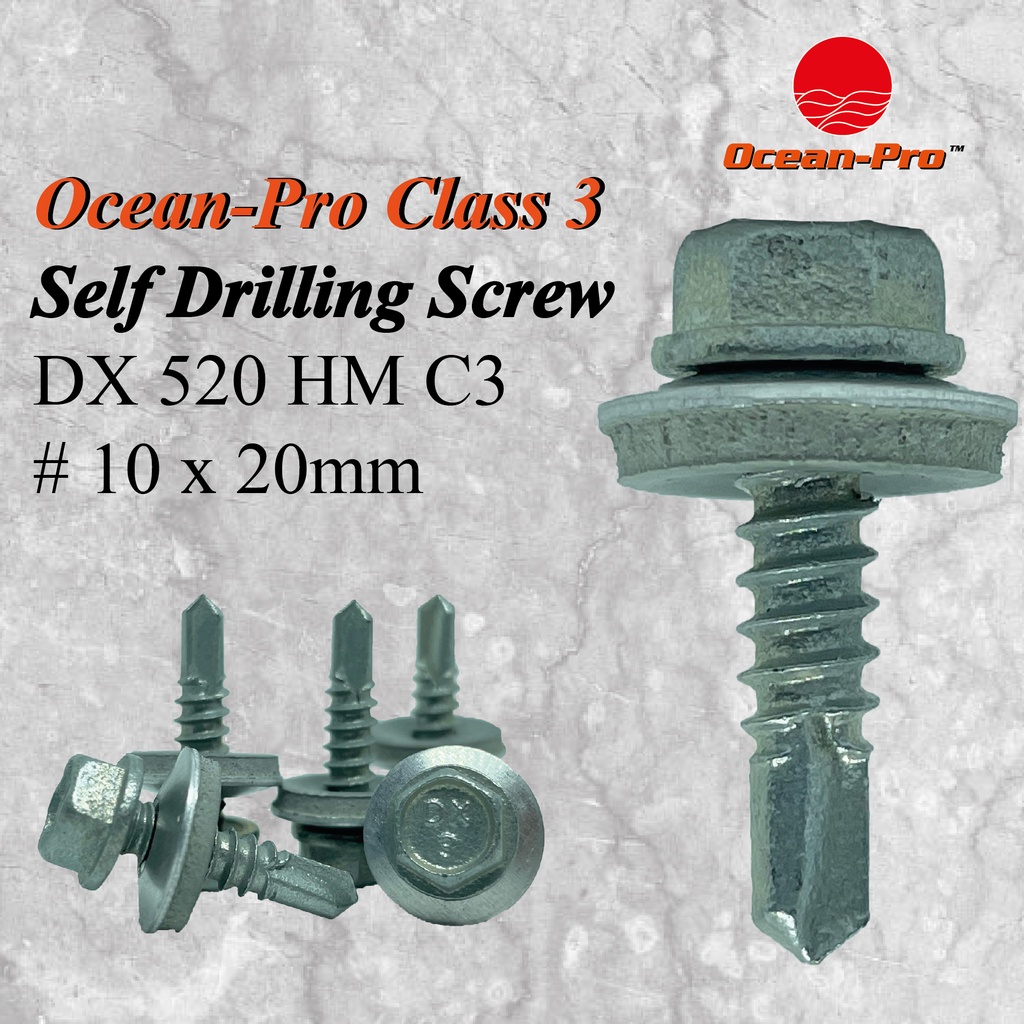 [OCEAN PRO] Self Drilling Screw/ #10 x 20mm/ Class 3 Mechanical Zinc 25 ...