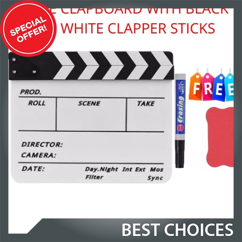 Hot Sales [ Local Ready Stock+Free Gifts ] White Director Clapboard ...