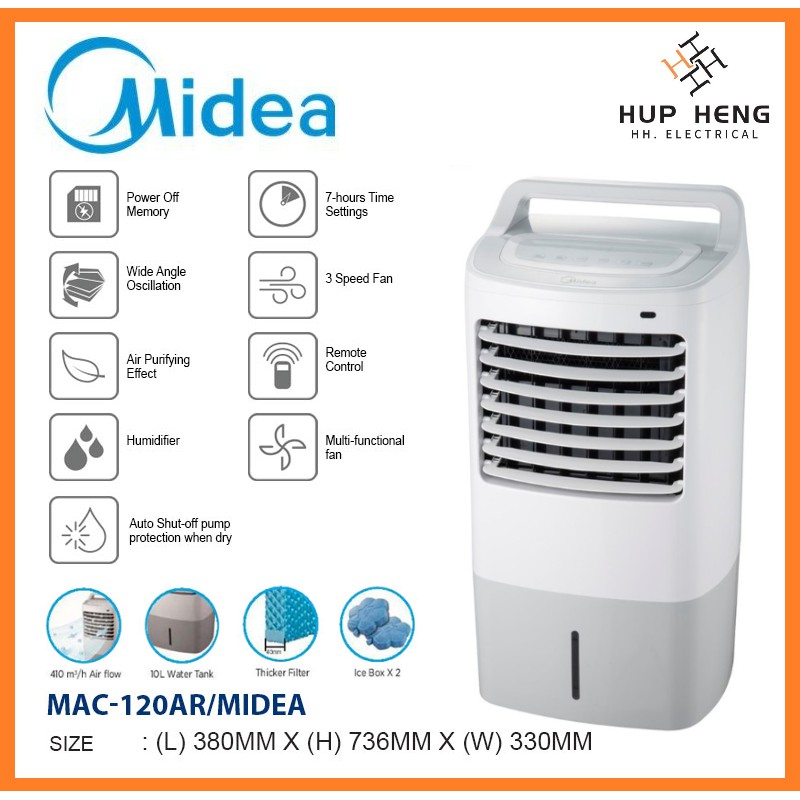 MIDEA AIR COOLER 10L MAC-120AR / Midea Air Cooler 15L with Remote ...