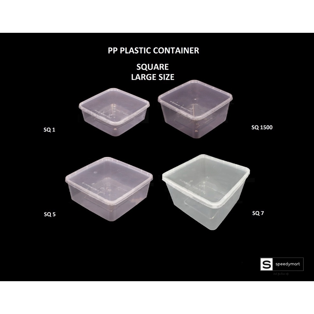 Large Size Square Container / PP Plastic Container Square / Bekas ...
