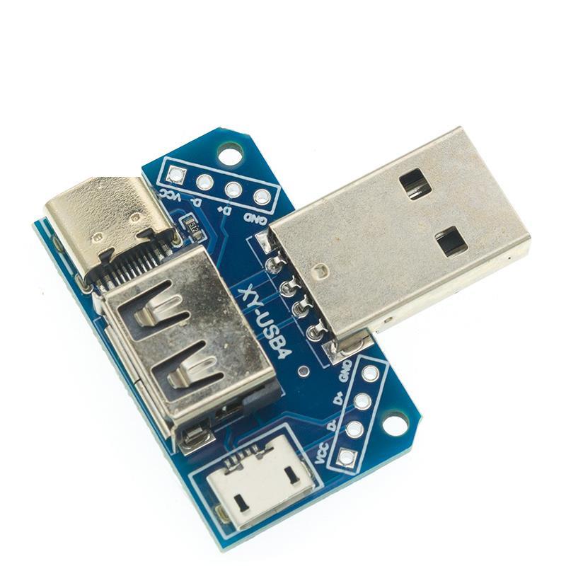 Head Switchboard Male USB Connector to Type-c Micro USB Female USB 2.54 ...