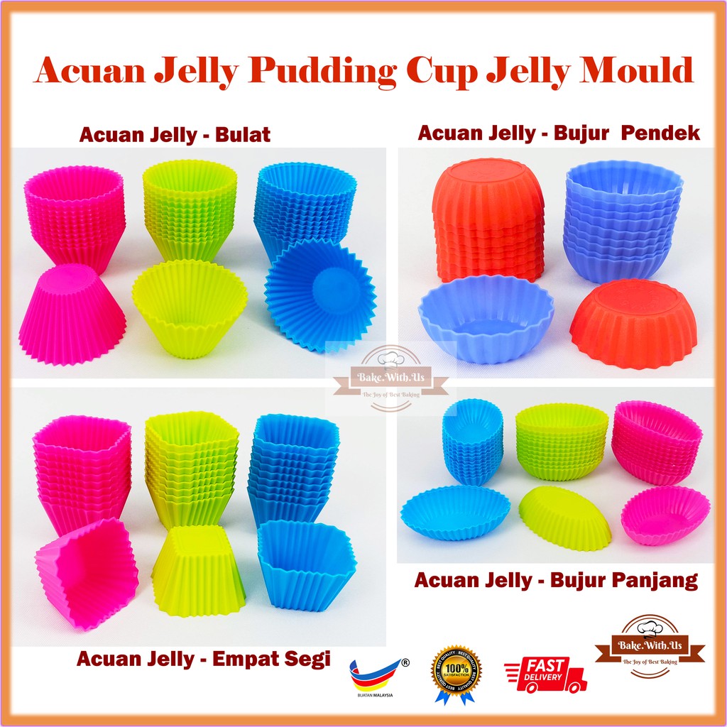 Acuan Jelly | Jelly Mould | Pudding Cup | Muffin Cup | Jelly Cup ...