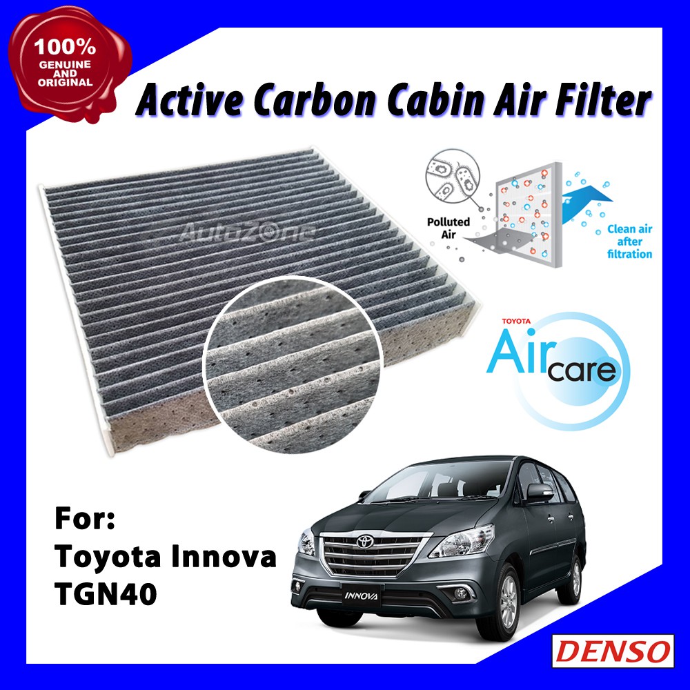Toyota Innova TGN40 Denso Japan 100% Active Carbon Cabin Air Filter ...