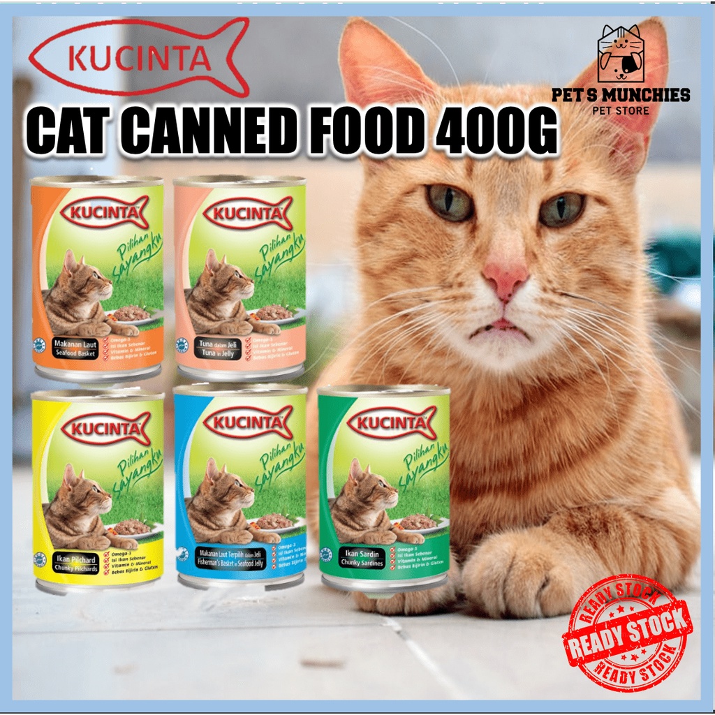 Kucinta Cat Canned Food 400g Makanan Basah Kucing Tin Makanan Kucing ...