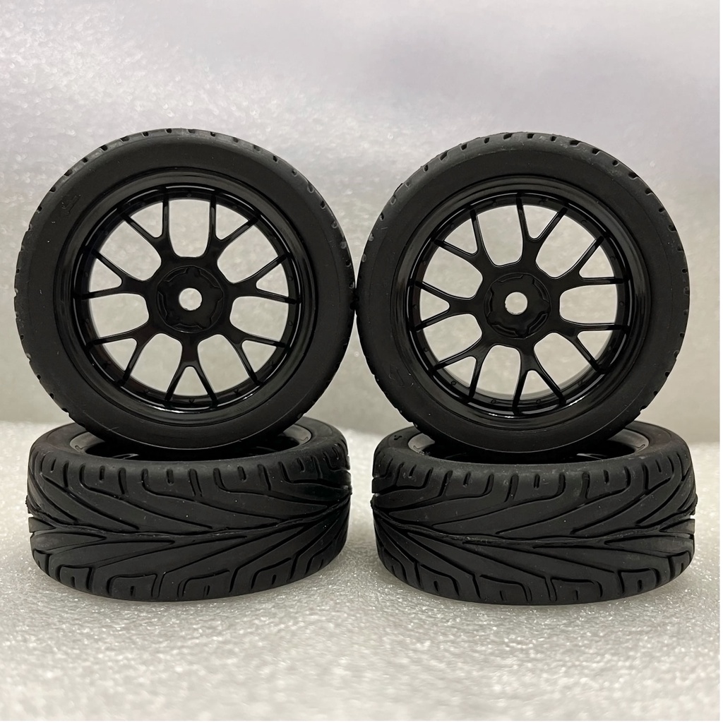 4PCS 1/10 Rubber Tire RC Racing Car Tires On Road Wheel Rim Fit For HSP ...