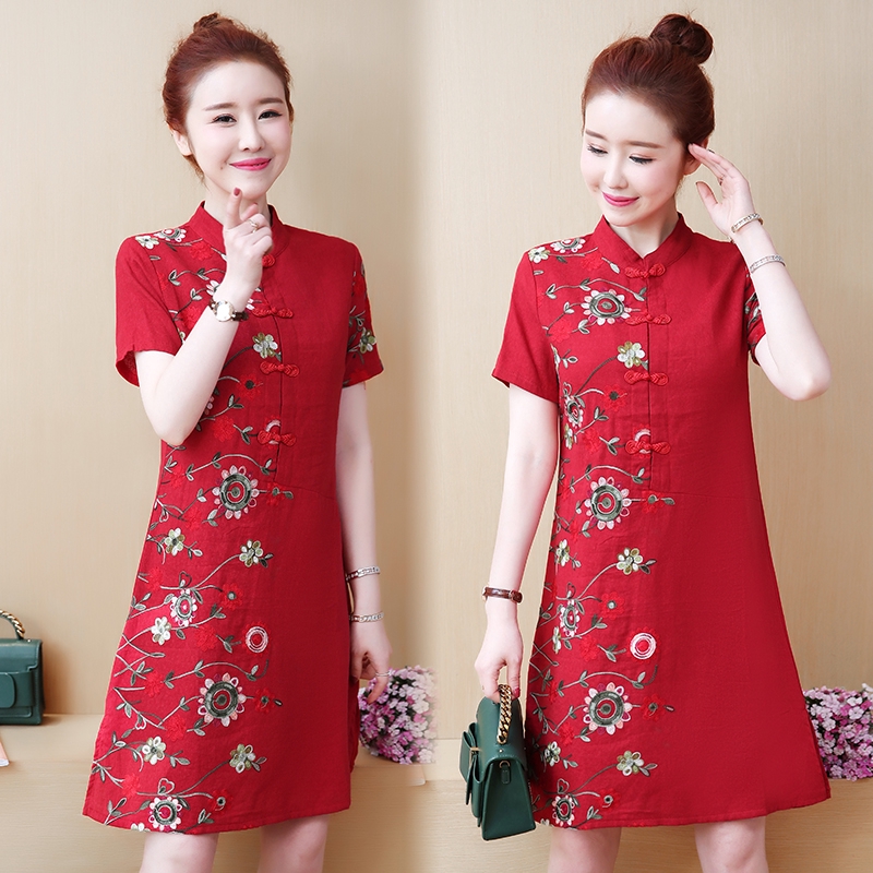 Chinese Style Qipao New Year Clothes Cheongsam Dress Women Pluse Size ...
