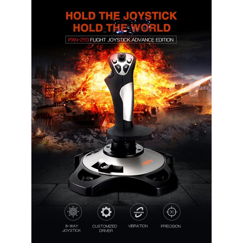 (READY STOCK) PXN 2113 PRO USB WIRED Flight Simulator Stick for PC ...