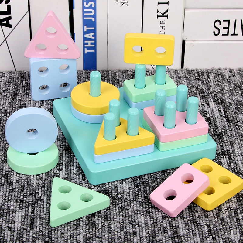 Colorful Geometric Shapes Matching Toys For Children Early Learning ...