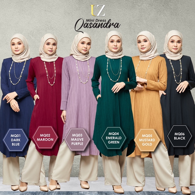 Blouse QASANDRA | Blouse Labuh | Blouse Muslimah Ironless | Blouse size ...