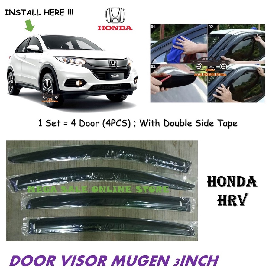 HONDA HRV DOOR VISOR MUGEN 3 INCH | Shopee Malaysia