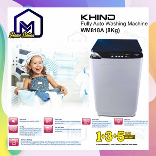 Khind Fully Auto Washing Machine ( 8kg ) Mesin Basuh WM80A / ( 10kg ...