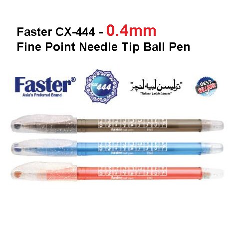 Faster Ball Pen (CX444 0.4mm/ CX1006/CX1010/CX1076)~10 batang | Shopee ...