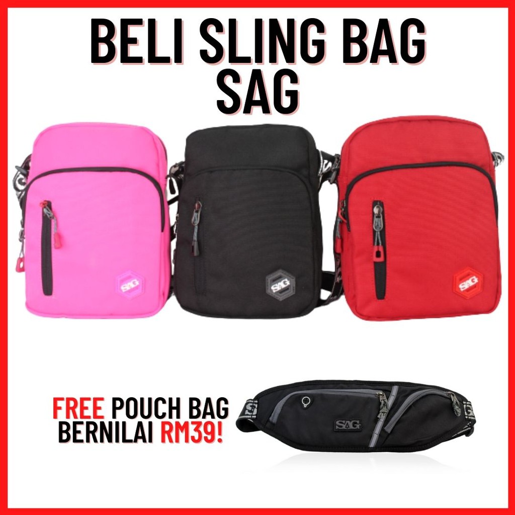 {VP1} SAG Sling Bag + FREE SAG Pouch Bag RM39 | Shopee Malaysia