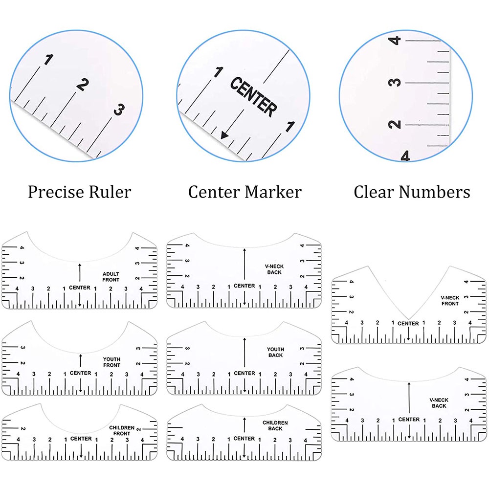 8pcs T Shirt Ruler Guide Alignment Tool Pvc T Shirt Ruler To Center