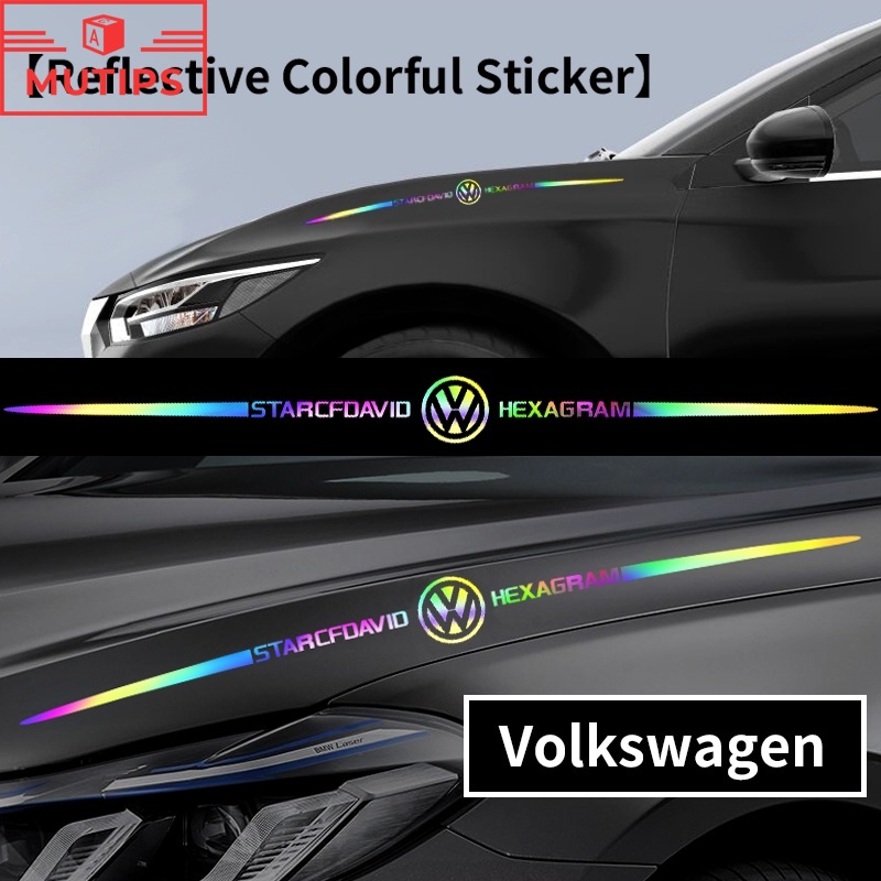 Volkswagen Car Body Laser Reflective Colorful Stickers For Polo Jetta ...