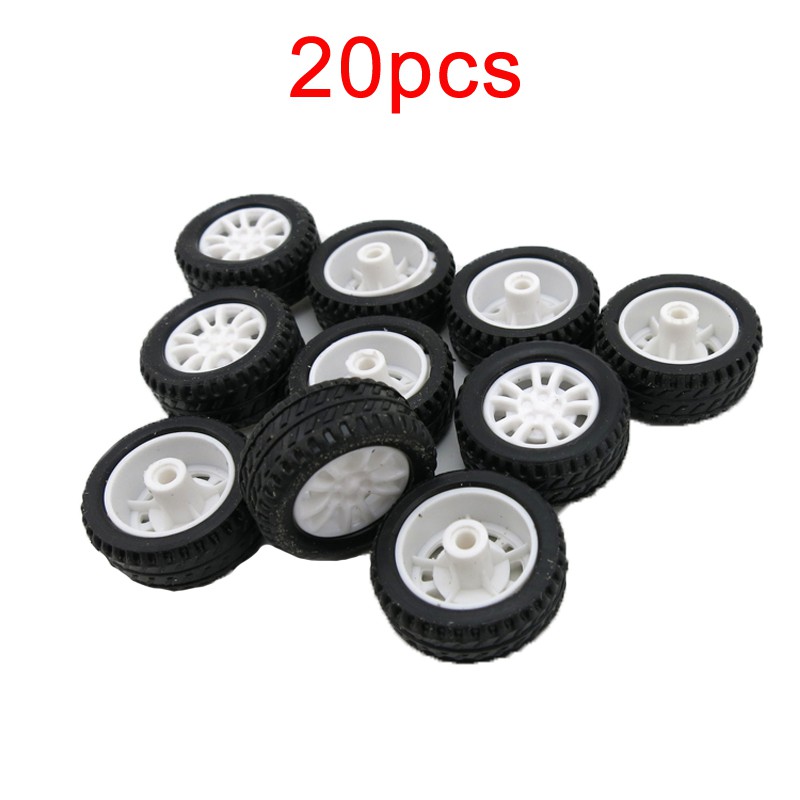 20pcs Mini Car Wheels 20mm*8mm Small Rubber Tires with 1.9mm Shaft Hole ...