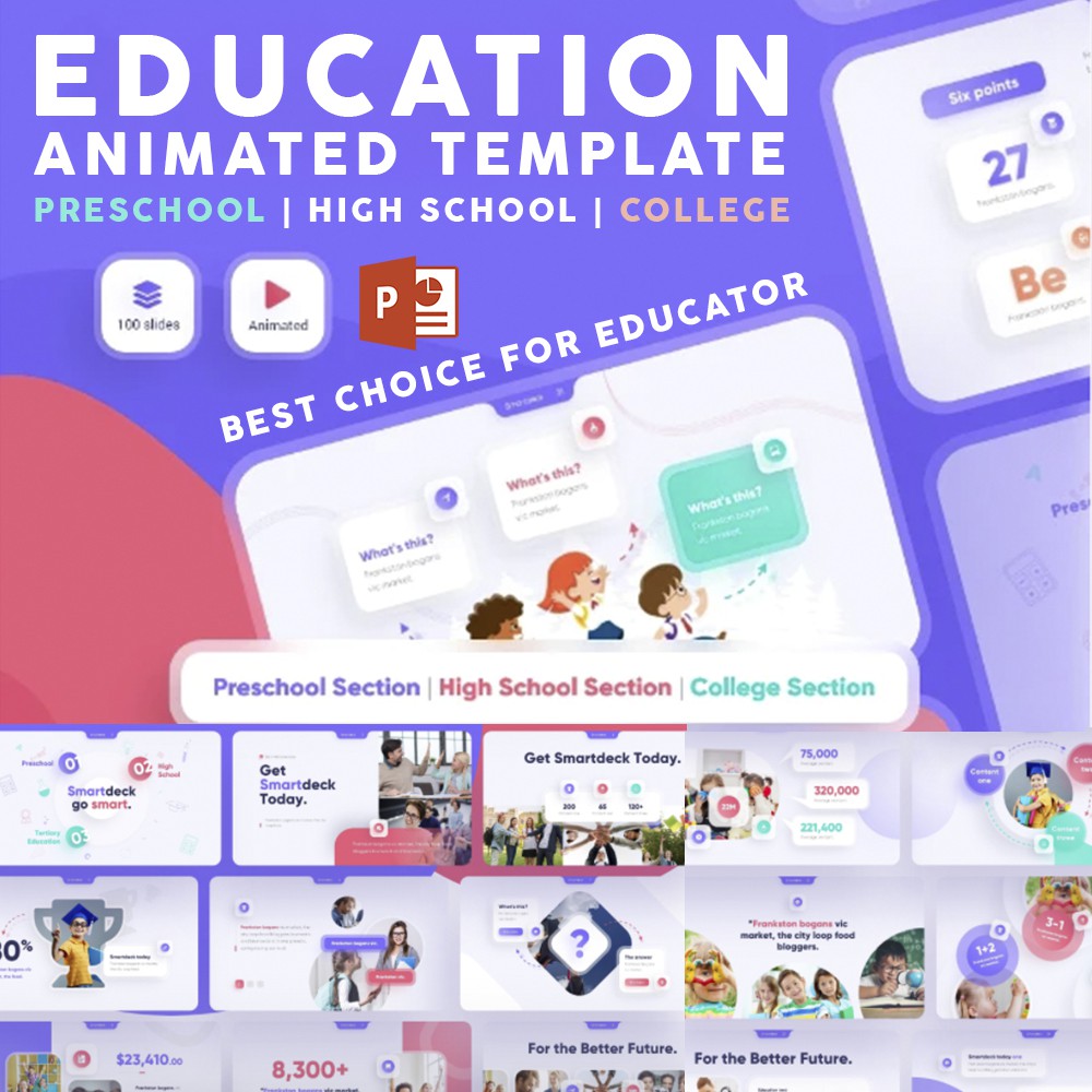 Education Powerpoint Presentation Template Fully Animated | Shopee Malaysia