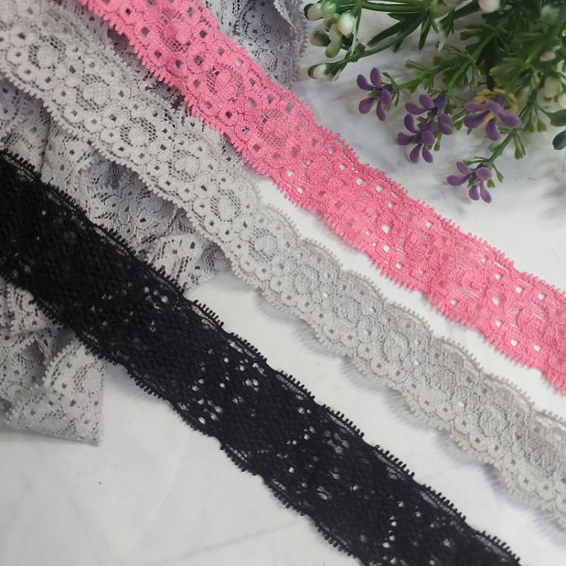 Decorative elastic lace, ,size 2.5cm to 5cm (5 meters) | Shopee Malaysia