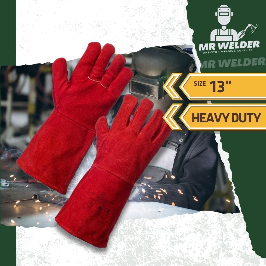 13" WELDING LEATHER HAND GLOVE SAFETY WORK GLOVES SARUNG TANGAN ...
