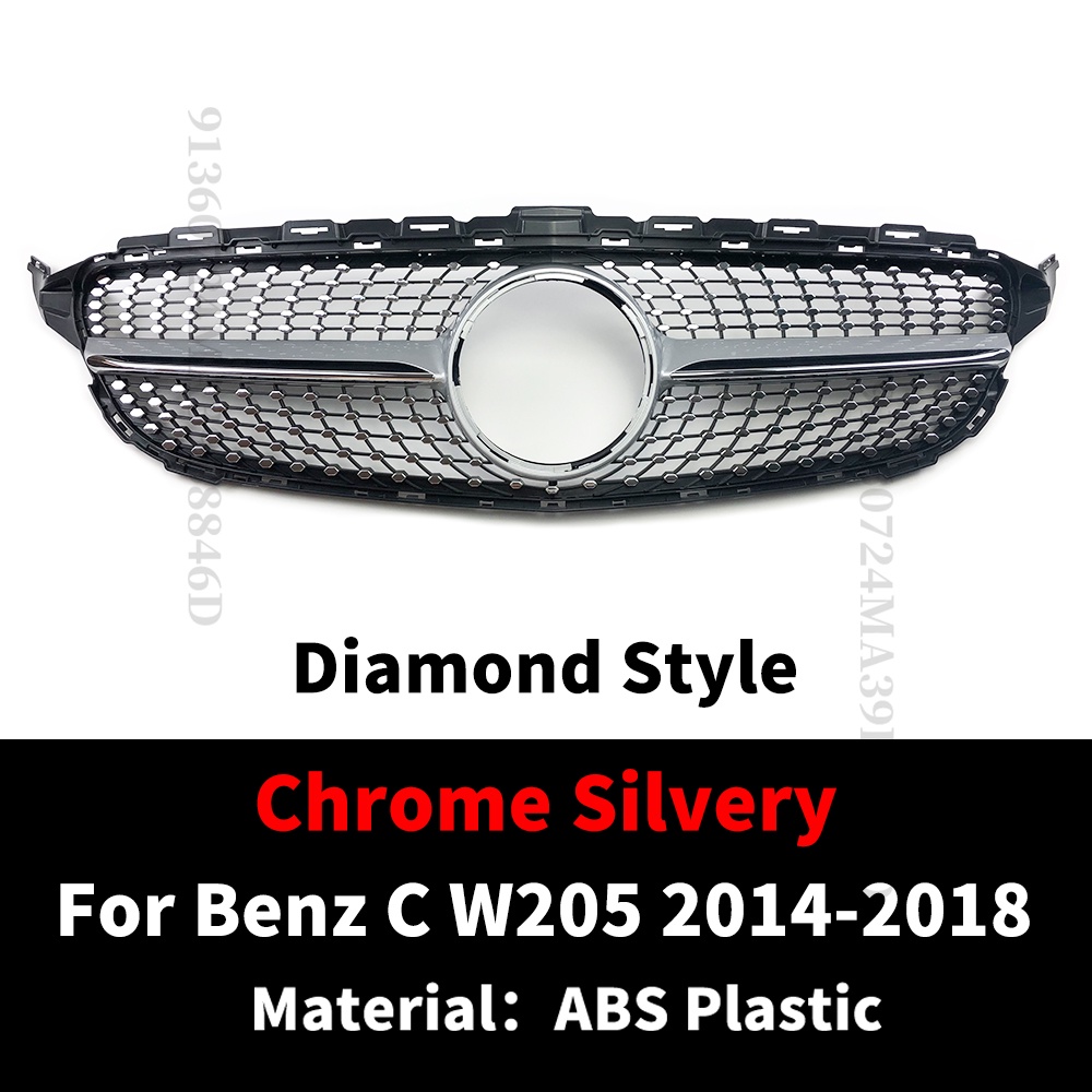Front Radiator Grille Bumper Grill Inlet Mesh Grid For Mercedes W205 ...