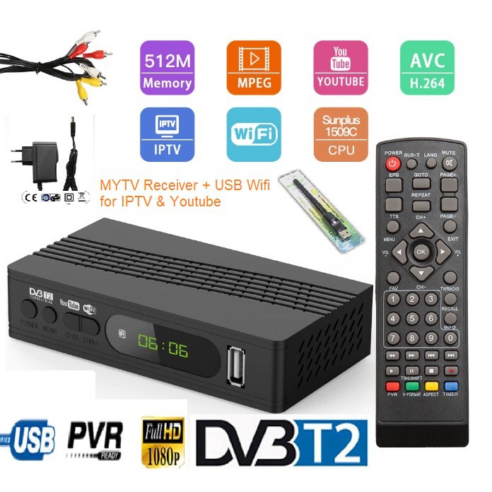 Digital TV Mondax Receiver USB Media Player Decoder AV Cable free Wifi Adapter | Shopee Malaysia