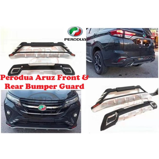Perodua Aruz Front & Rear Bumper Guard Bodykit with daylight + running ...