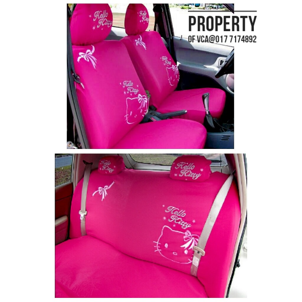 Ready Stock Hello Kitty Car Seat Cover untuk Kancil, Kelisa, Kenari ...