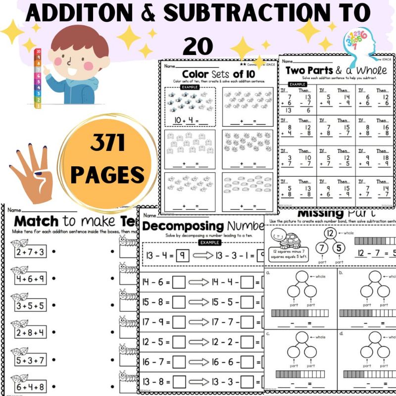 M8 Addition and Subtraction to 20 (PDF) Kindergarten Primary Maths ...