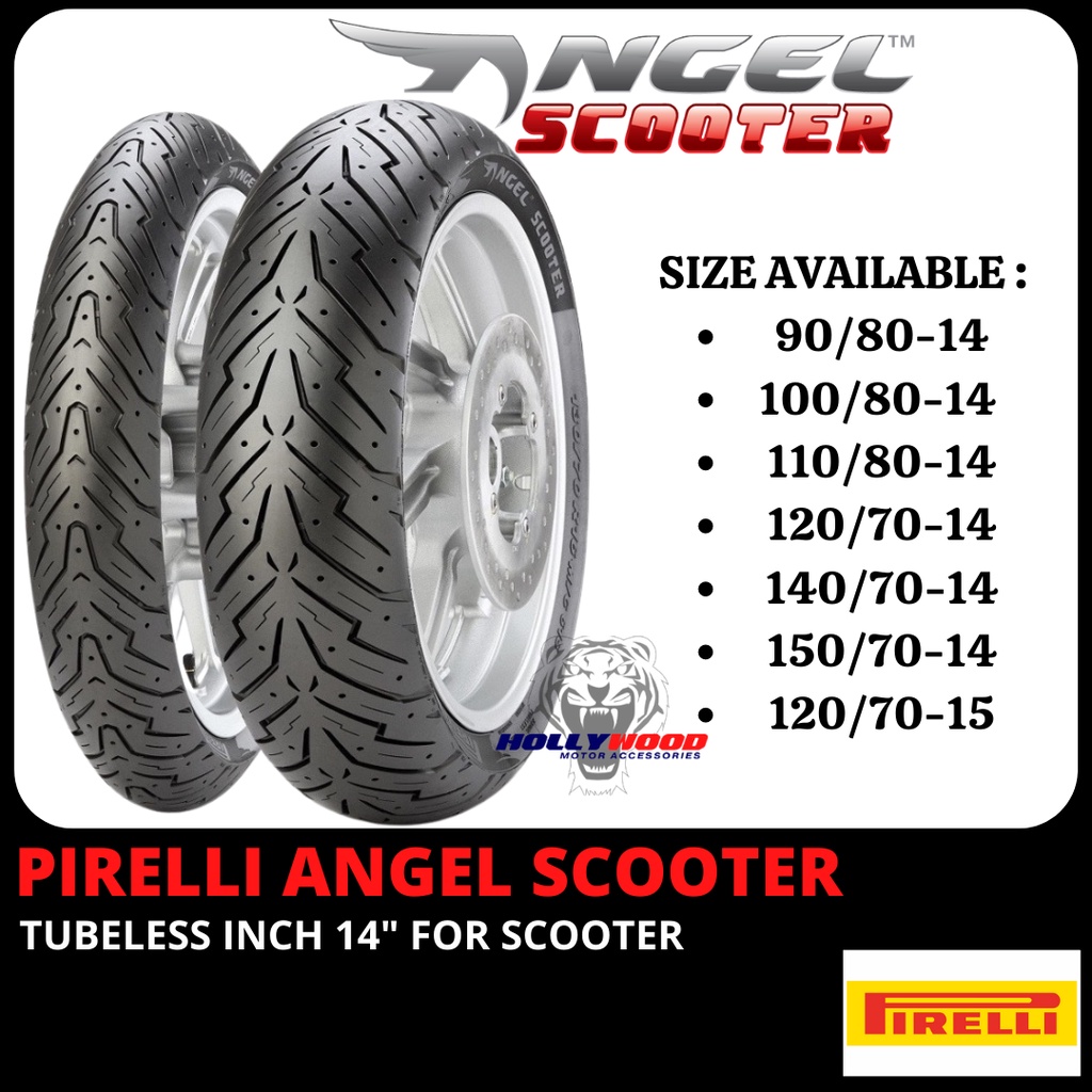 PIRELLI ANGEL SCOOTER TIUBLESS TIRE TAYAR SKUTER NVX NMAX XMAX VARIO ...