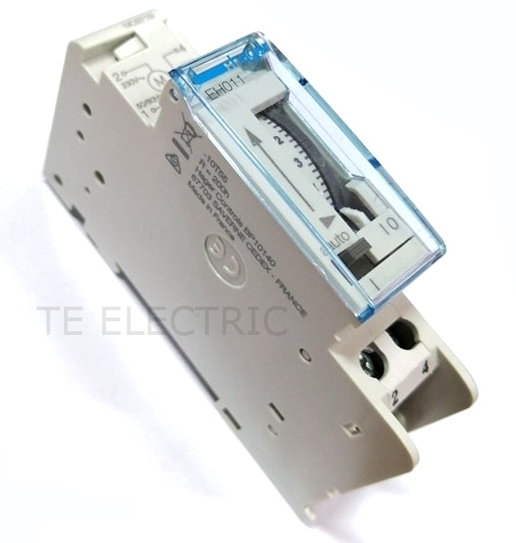 HAGER EH011 ANALOGUE 24HRS TIMER 250VAC SINGLE POLE DIN RAIL TYPE ...