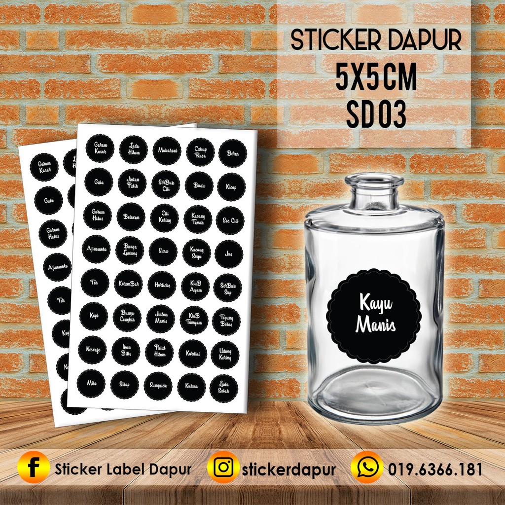 🔥 STICKER LABEL BARANG DAPUR (SD03) 50PCS 🔥 | Shopee Malaysia