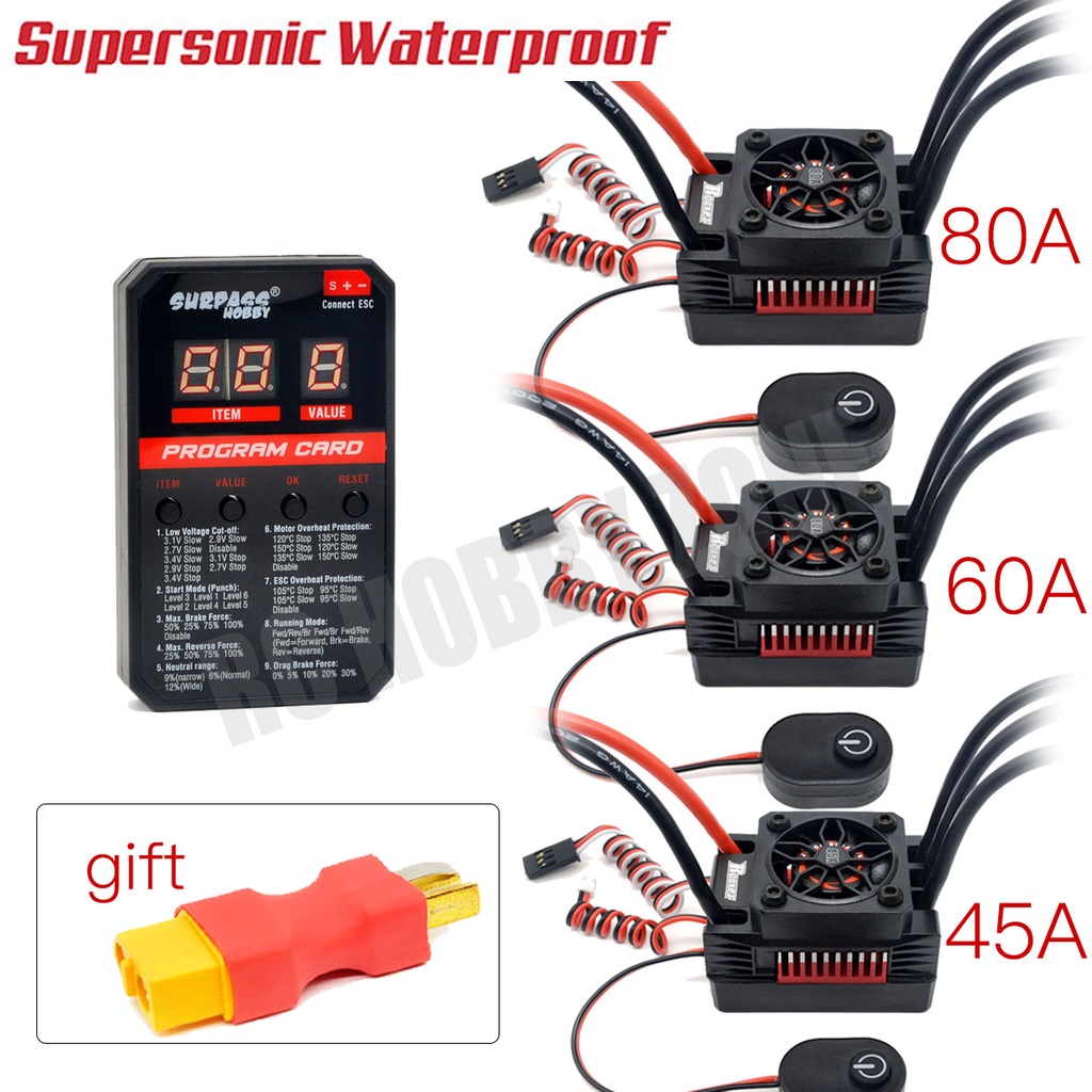 Rocket Supersonic 45A 60A 80A Brushless ESC Waterproof Brushless Speed Controller with 5.8V/5A ...