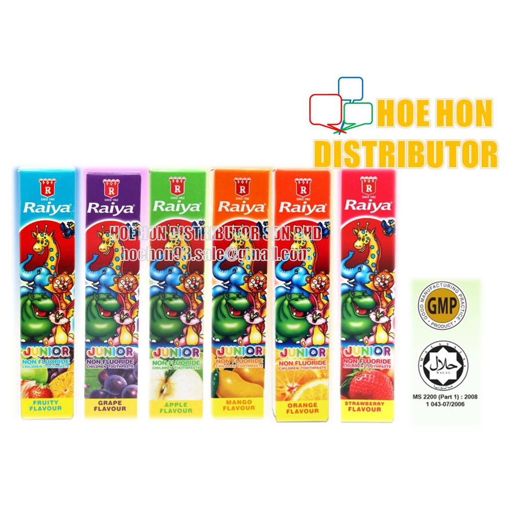 Raiya Junior Children Toothpaste Ubat Gigi Kanak-kanak Strawberry Grape ...