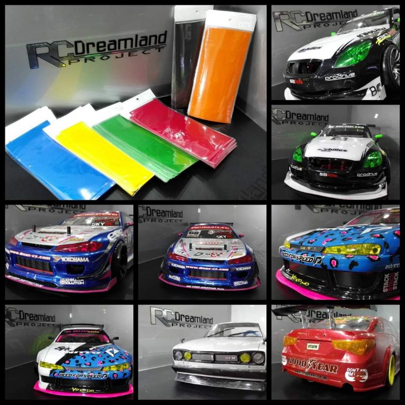 【READY STOCK】RC drift body Sticker Transparent Tinted head light ...