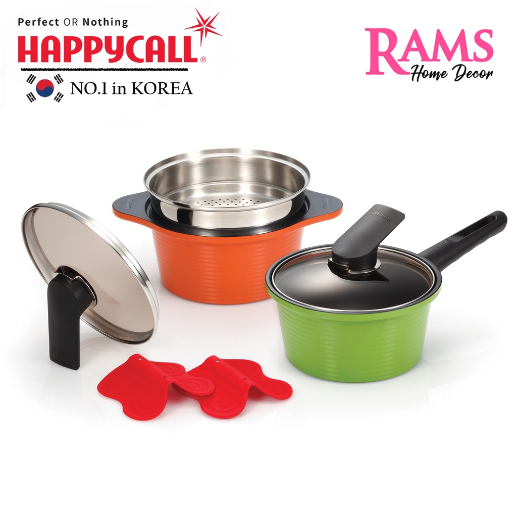 Happycall 5 Pcs High Pure Ceramic Non Stick Die Cast Alumite Cookware ...