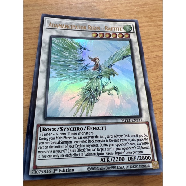 Yugioh English tcg Adamancipator Risen - Raptite MP21-EN231 Ultra Rare Yu-Gi-Oh Card 1st Edition ...