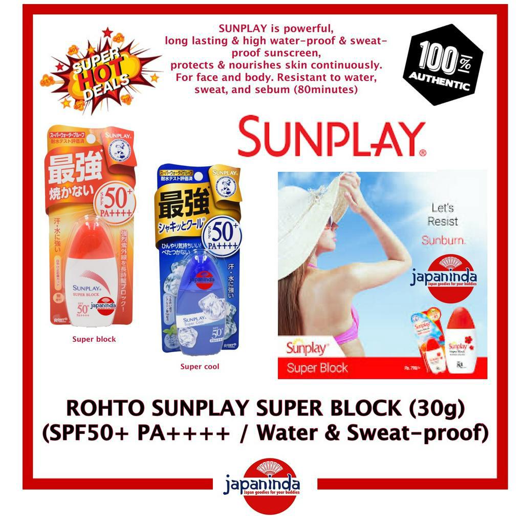 ROHTO SUNPLAY SUPER BLOCK / SUPER COOL (30g) SPF50+ PA++++ | Shopee ...