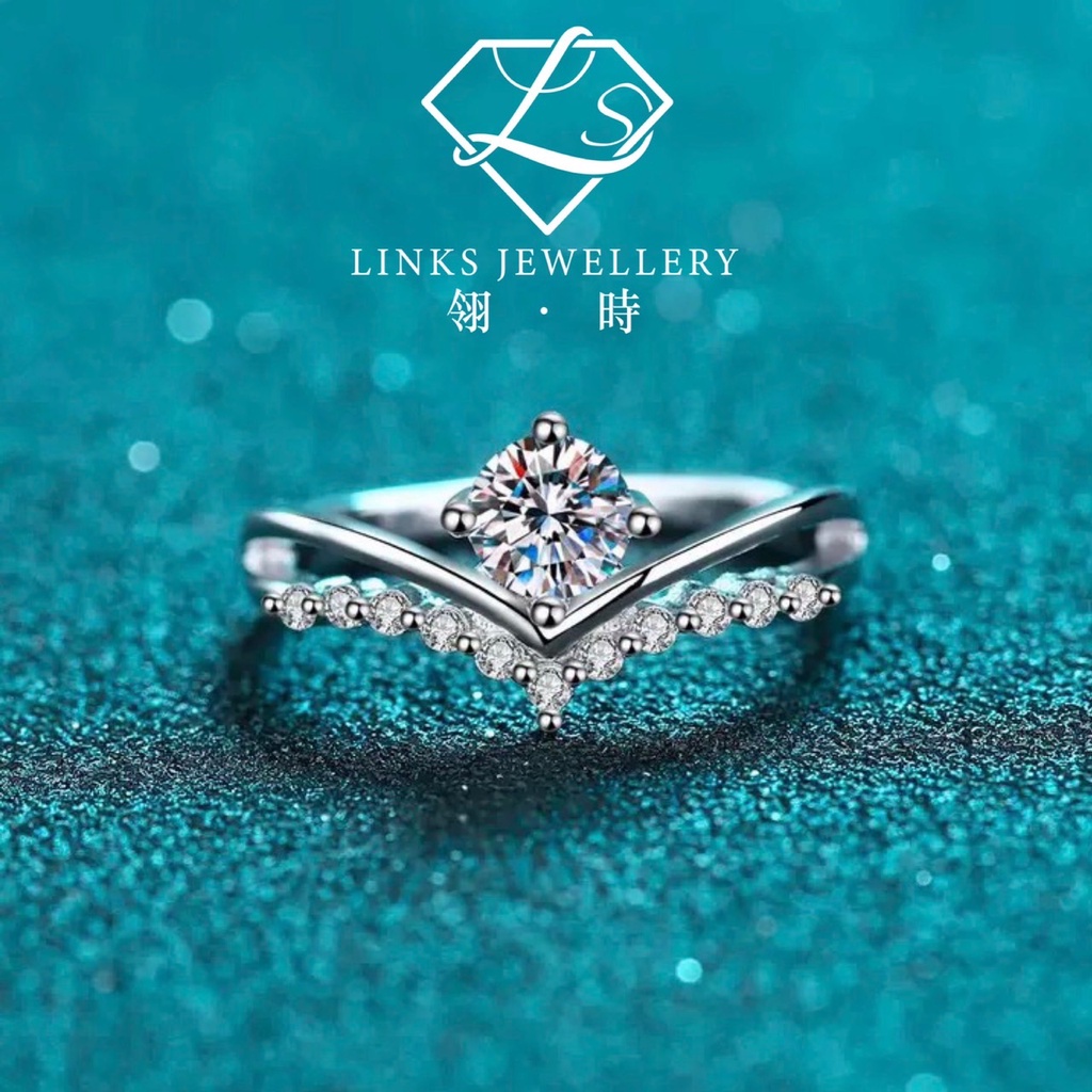 [Real Moissanite]Can Pass Diamond Test 18K Gold V-Shaped Micro Setting ...