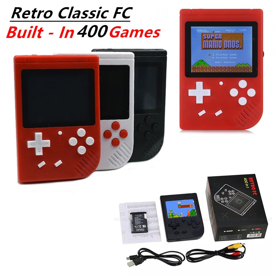Retro Mini Handheld Game Console Built-In 400 Classic Game | Shopee ...