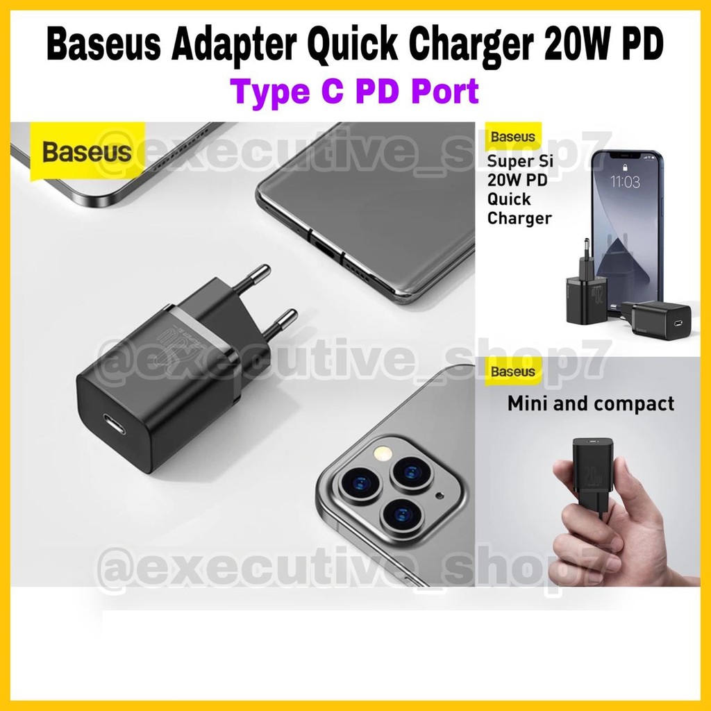 Baseus Adapter Quick Charger 20W PD - Type C PD Port | Shopee Malaysia